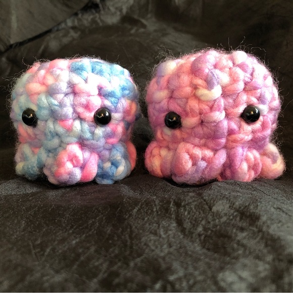 Toys | Set Of 2 Handmade Knitted Hexapus Octopus With Stubby Tentacles ...